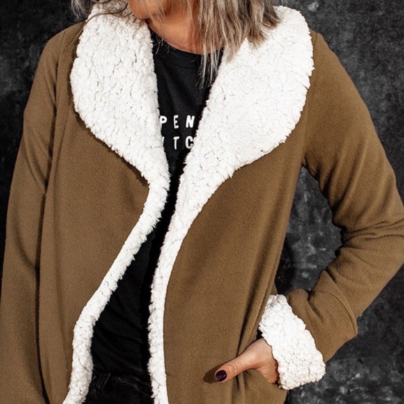 Jackets & Coats | Nwot Collar Fleece Open Front Coat | Poshmark